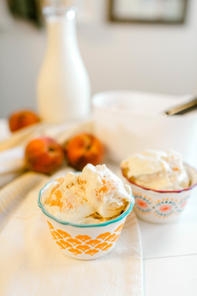 Peach Swirl Homemade Ice Cream - Happily the Hicks