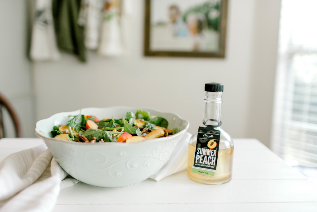 Peaches and Pecans Summer Salad - Happily the Hicks